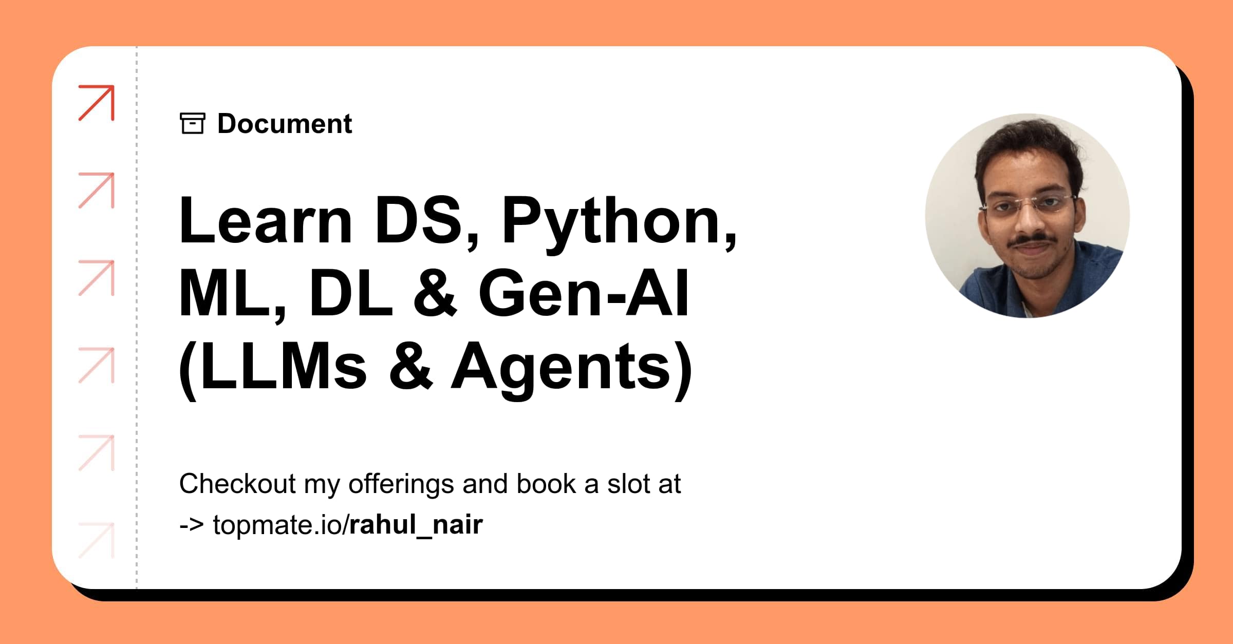 Learn DS, Python, ML, DL & Gen-AI(LLMs & Agents) with Rahul Nair